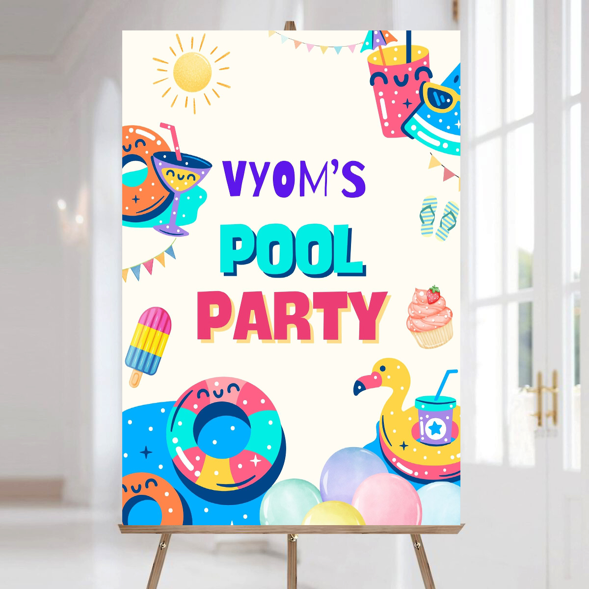 Pool Party Welcome Board – Precious Party Prints